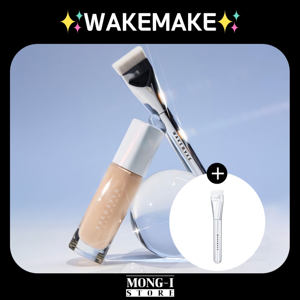 WAKEMAKE Water Glow Coating Foundation (+ Puff-Fit Brush) | Shopee ...