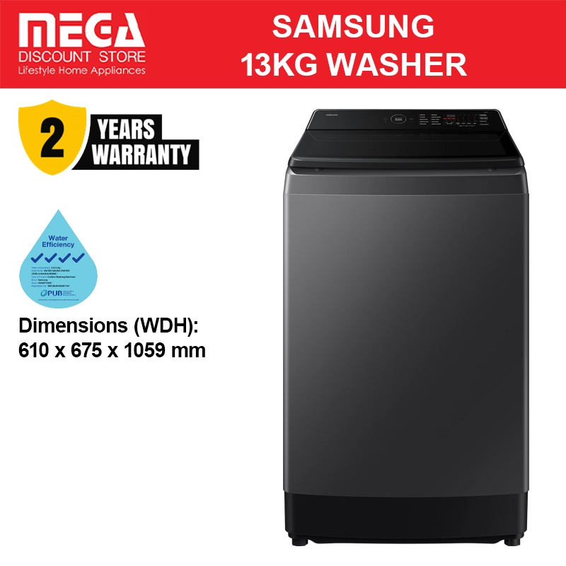 SAMSUNG WA80F13S5CSP 13KG TOP LOAD WASHER (4 TICKS) | Shopee Singapore