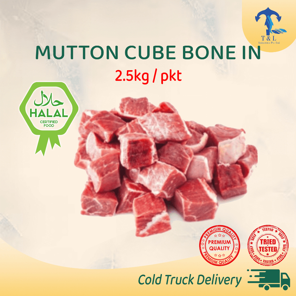 Halal MUTTON CUBE BONE IN (2.5KG/pkt)羊肉粒有骨 | Shopee Singapore