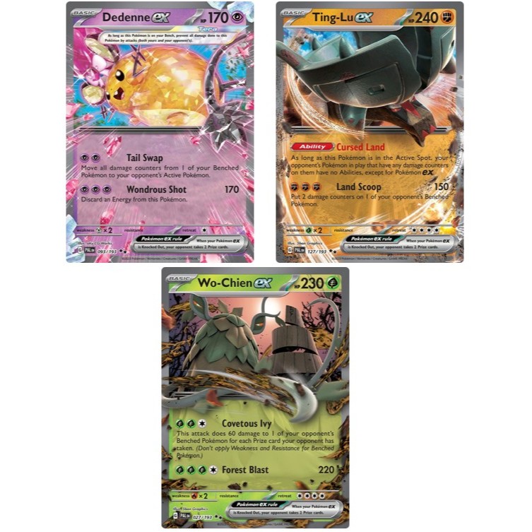 English Pokemon Dedenne ex 093/193/Ting-Lu ex 127/193/Wo-Chien ex 027 ...