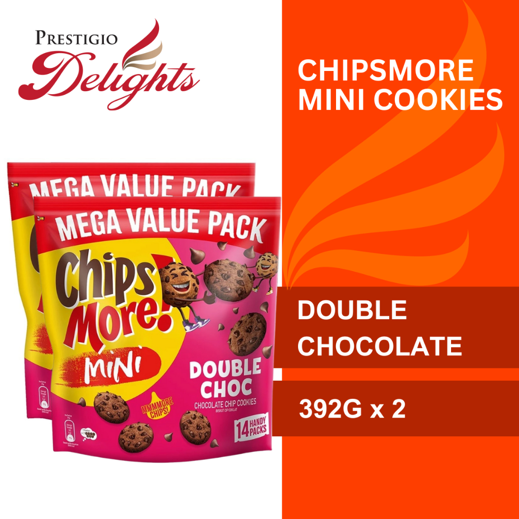 [Bundle of 2] Chipsmore Mini Double Chocolate Cookies 28g x 14 (Mega ...
