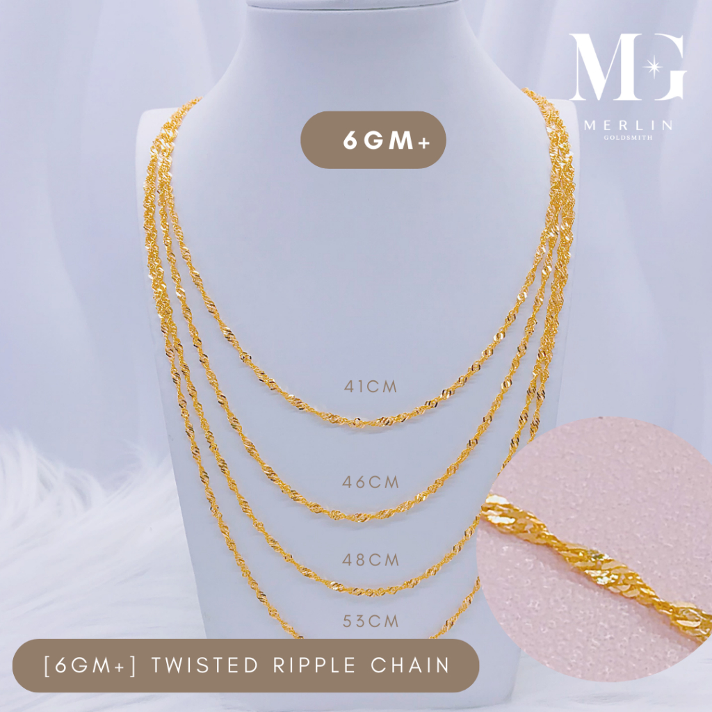Merlin Goldsmith 22K 916 Gold Twisted Ripple Chain (6GM+/-) | Shopee ...