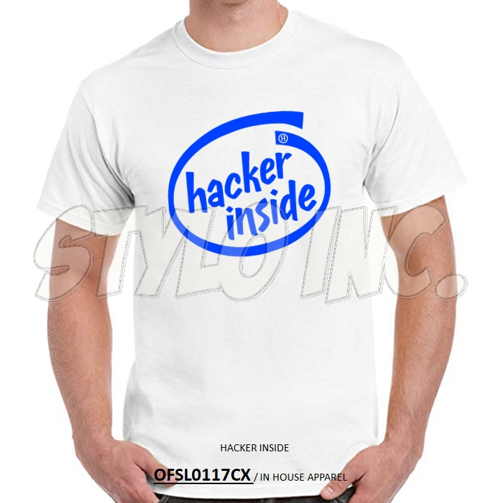 HACKER INSIDE 100% Cotton Graphic Outdoor Casual GAG Meme Gym Exercise ...