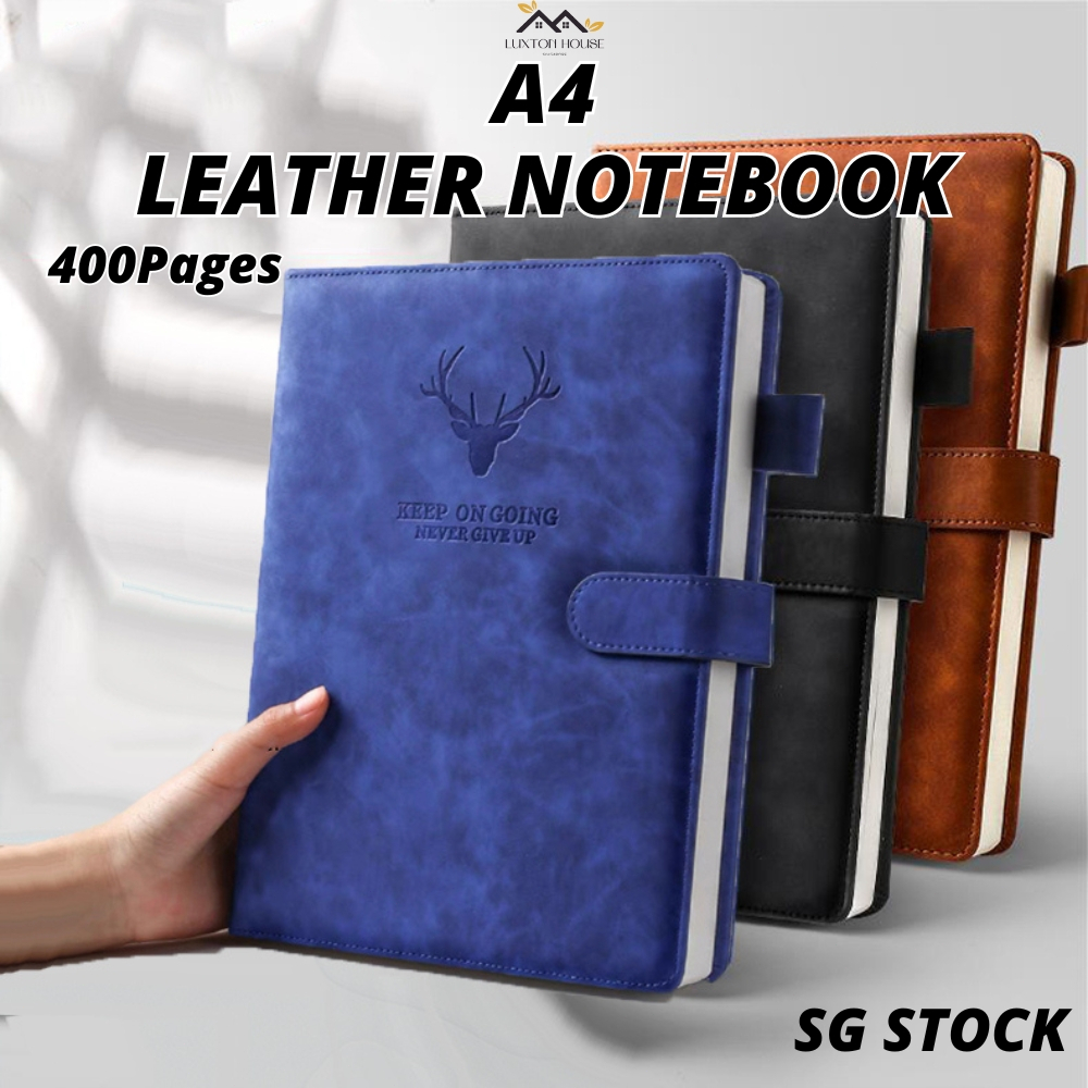 {sg} A4 Notebook Leather Notebook Thick 400pages Notebook Wide Line