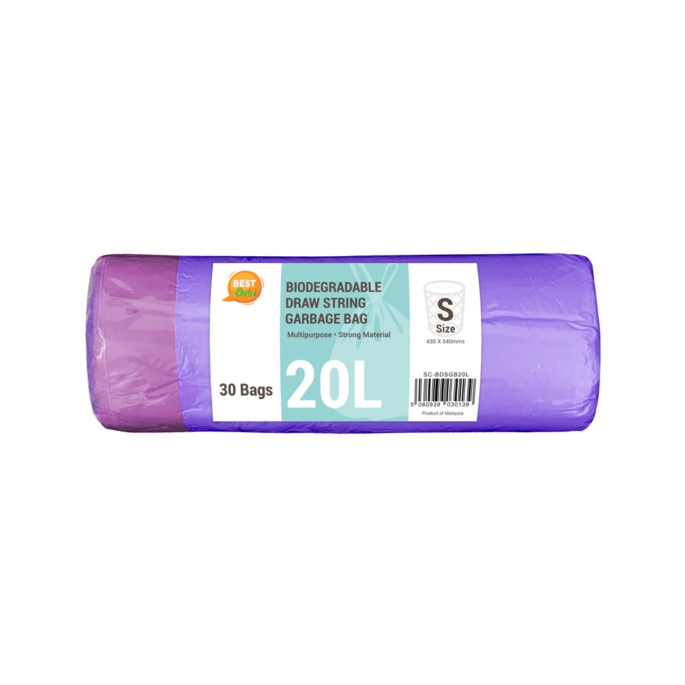 BEST Choice Biodegradable Draw String Garbage Bag (S) 20L | Shopee ...