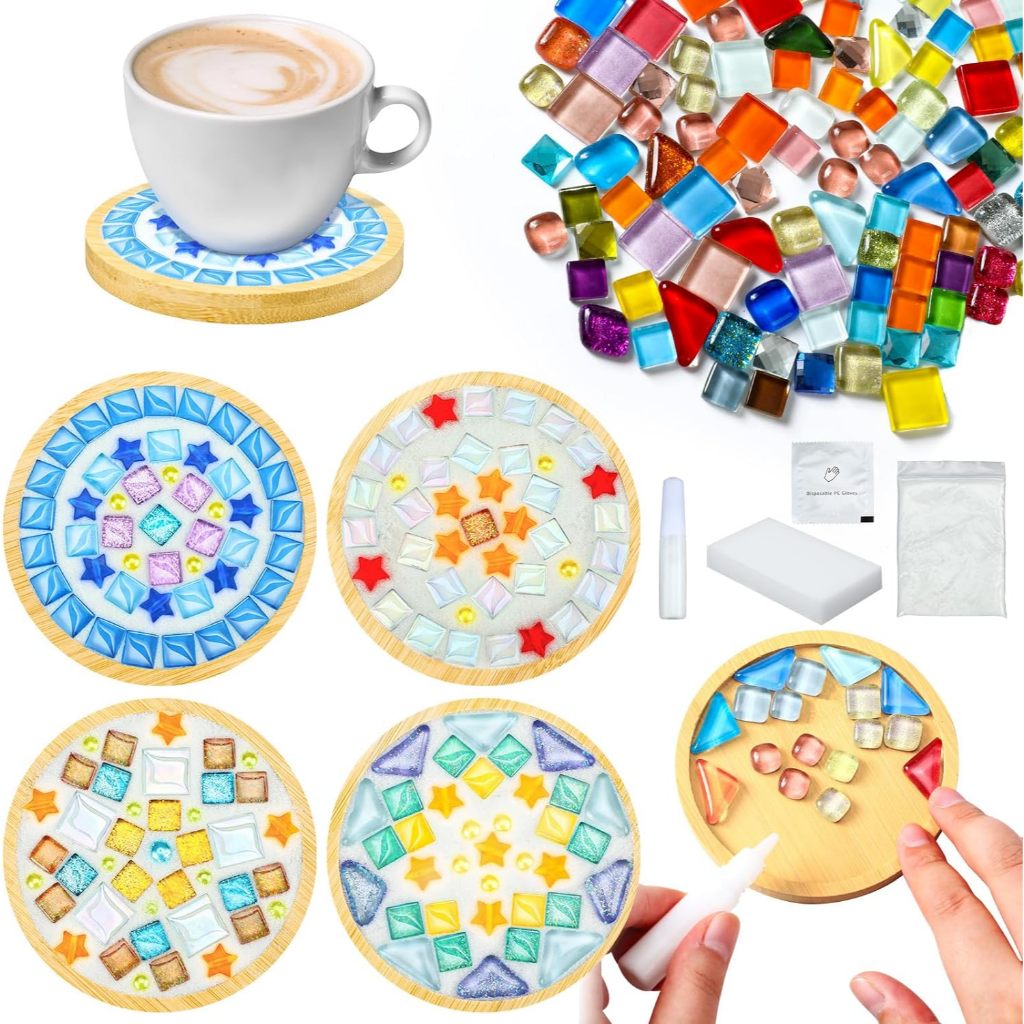 Craft for Kid DIY Cup Mat Handmade Colourful Mosaic Cup Coaster-Box ...