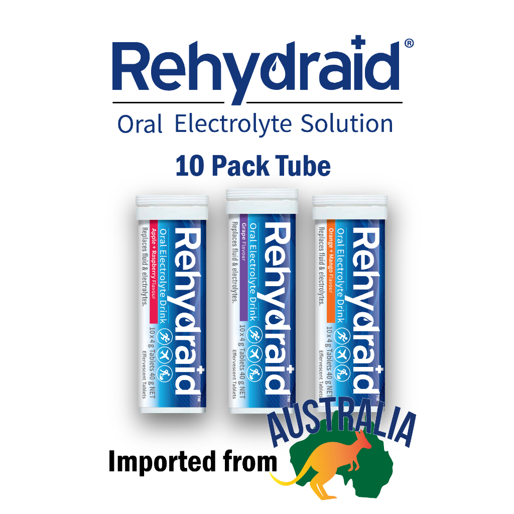 Rehydraid Electrolyte Effervescent Tablets - 10 per Tube (4g) | Shopee ...