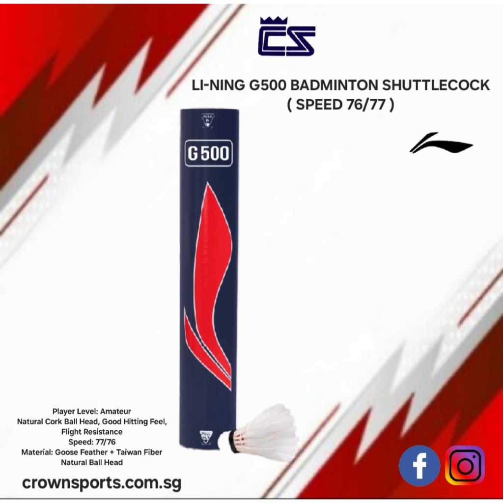 LI-NING G500 BADMINTON SHUTTLECOCK ( SPEED 76/77 ) | Shopee Singapore