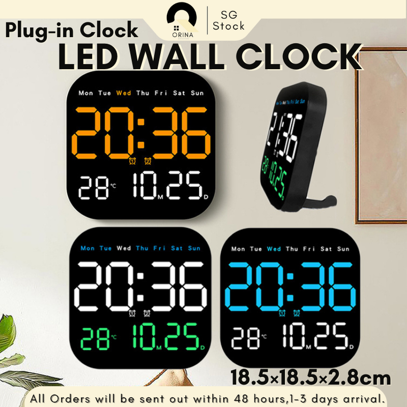 [SG] Plug in Table Clock Digital Wall Clock with Light Electric Wall ...