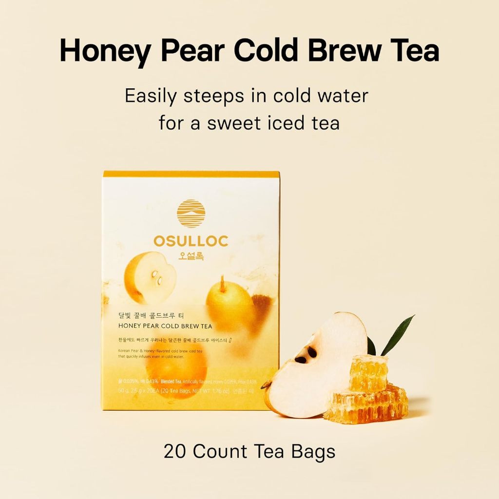 OSULLOC Moonlight Honey Pear Cold Brew Tea (2.5g × 20 Tea Bags ...