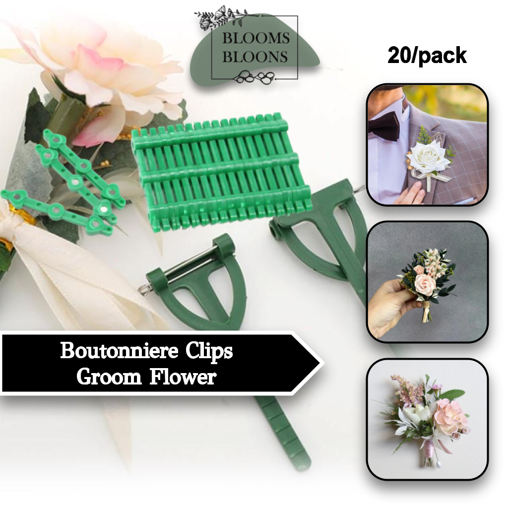 [SG] Wedding Event Boutonniere Clips Pin Groom Bouquet | Shopee Singapore