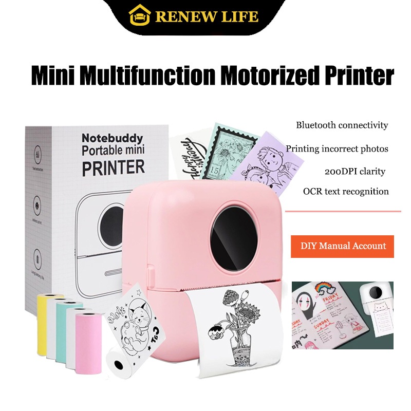 Mini Portable Thermal Printer Photo Printer Wireless Android IOS Phone ...