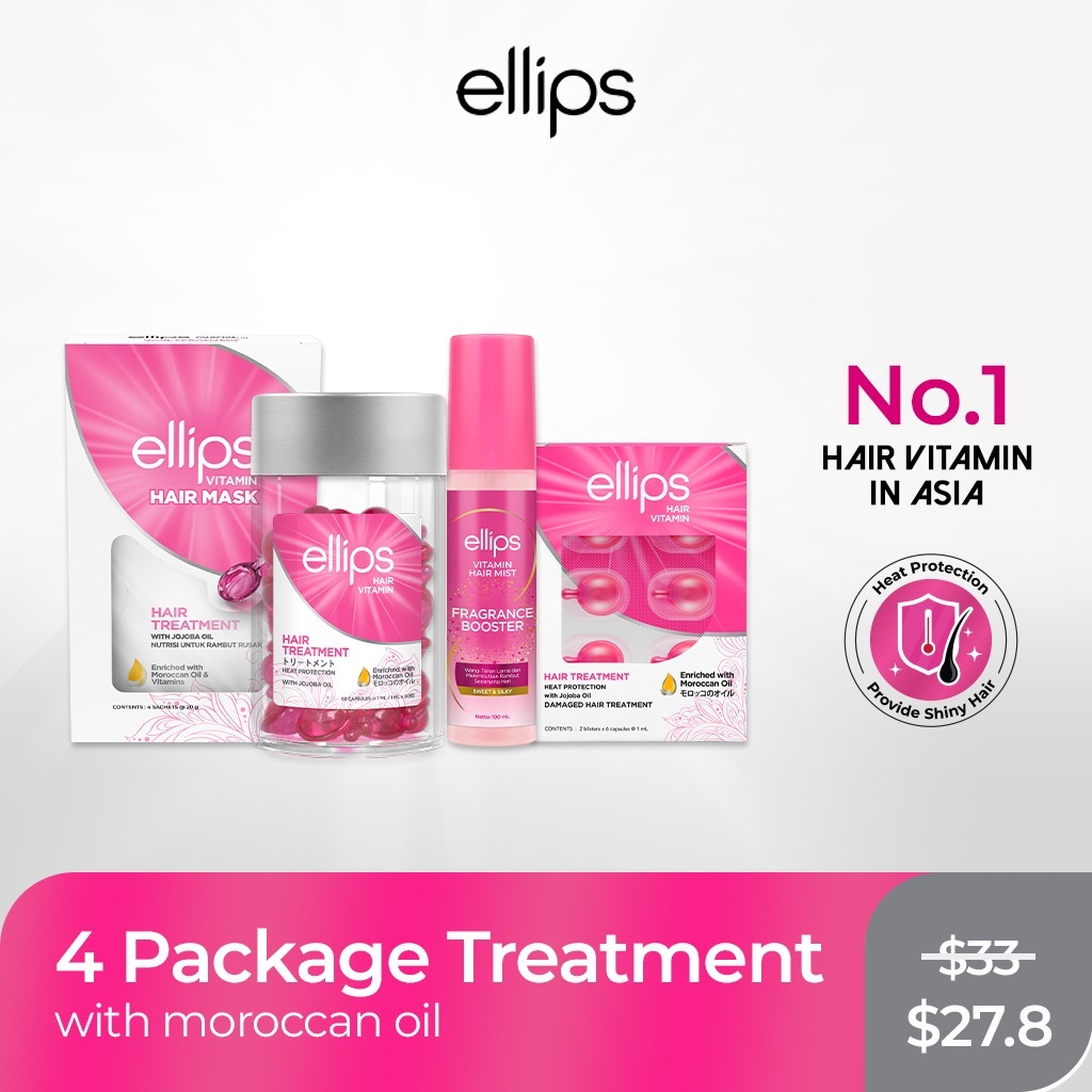 4 Package Treatment - Ellips Hair Vitamin, Ellips Hair Mask, Ellips ...