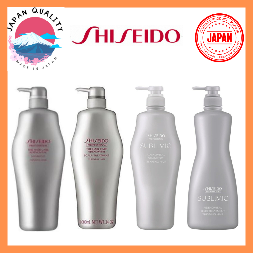 Shiseido Adenovital & Sublimic Fente Forte Shampoo & Treatment (Volume,Damage repair, prevention ...