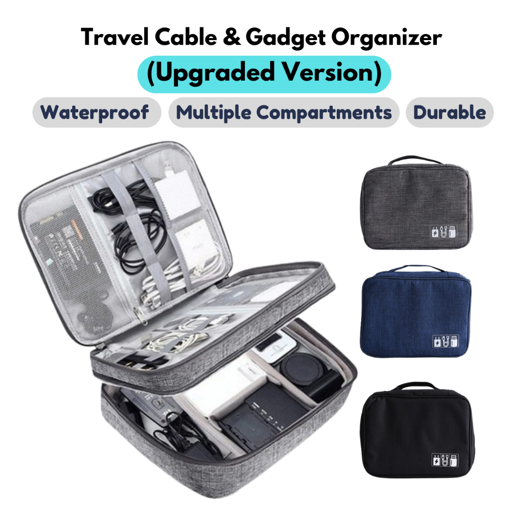 [SG] Travel Cable Bag Portable |Waterproof Travel Organizers | cable ...