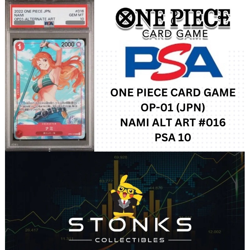 One Piece card game OP-01 (JPN) Nami Alt art #16 PSA 10 graded card ...