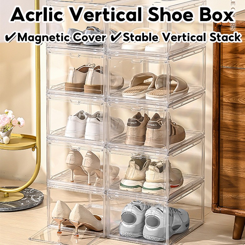 SG Stock | Vertical Stack | Big Capacity Acrylic Magnetic Shoes ...