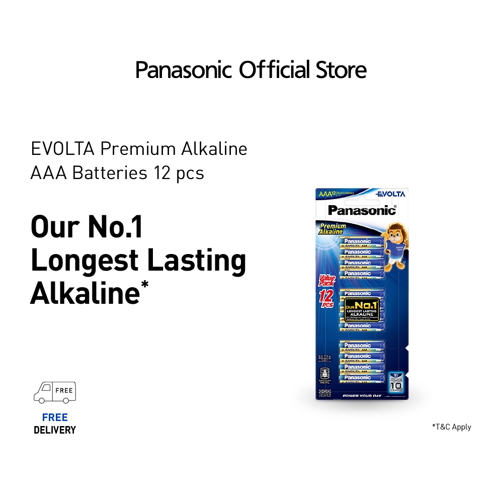 Panasonic EVOLTA AAA 12pc Premium Alkaline Battery LR03EG/12B | Shopee Singapore