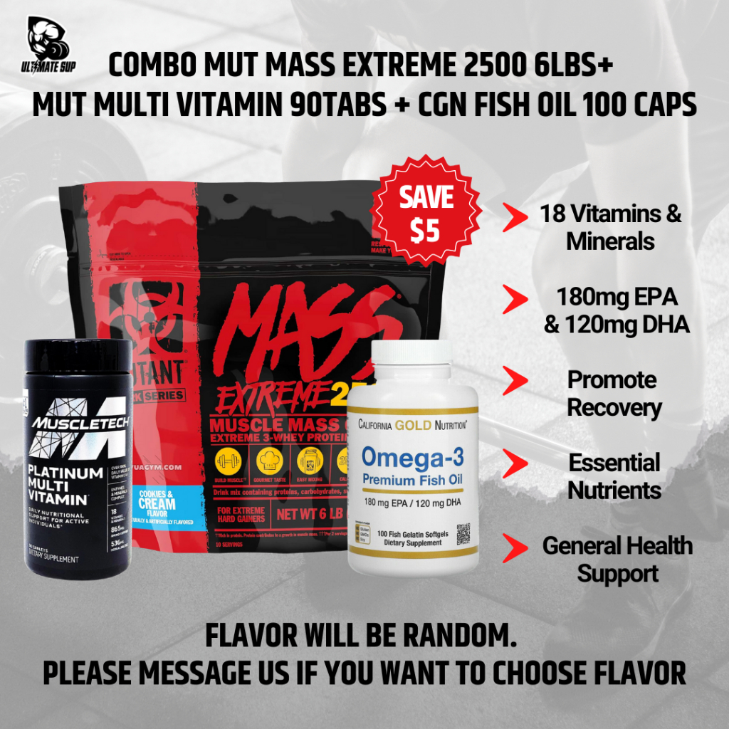 Mutant MASS EXTREME 2500, Muscle Mass Gainer, Whey Protein with high calories for extreme hard ...