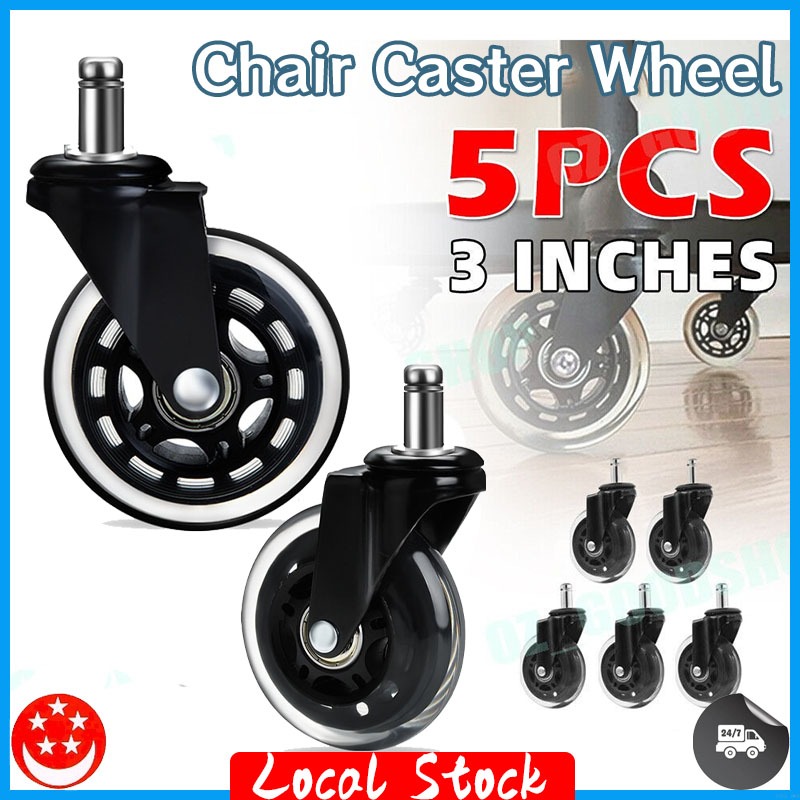SG in Stock 3 Inch 5PCS/Set Universal Mute Wheel Office Chair Caster ...