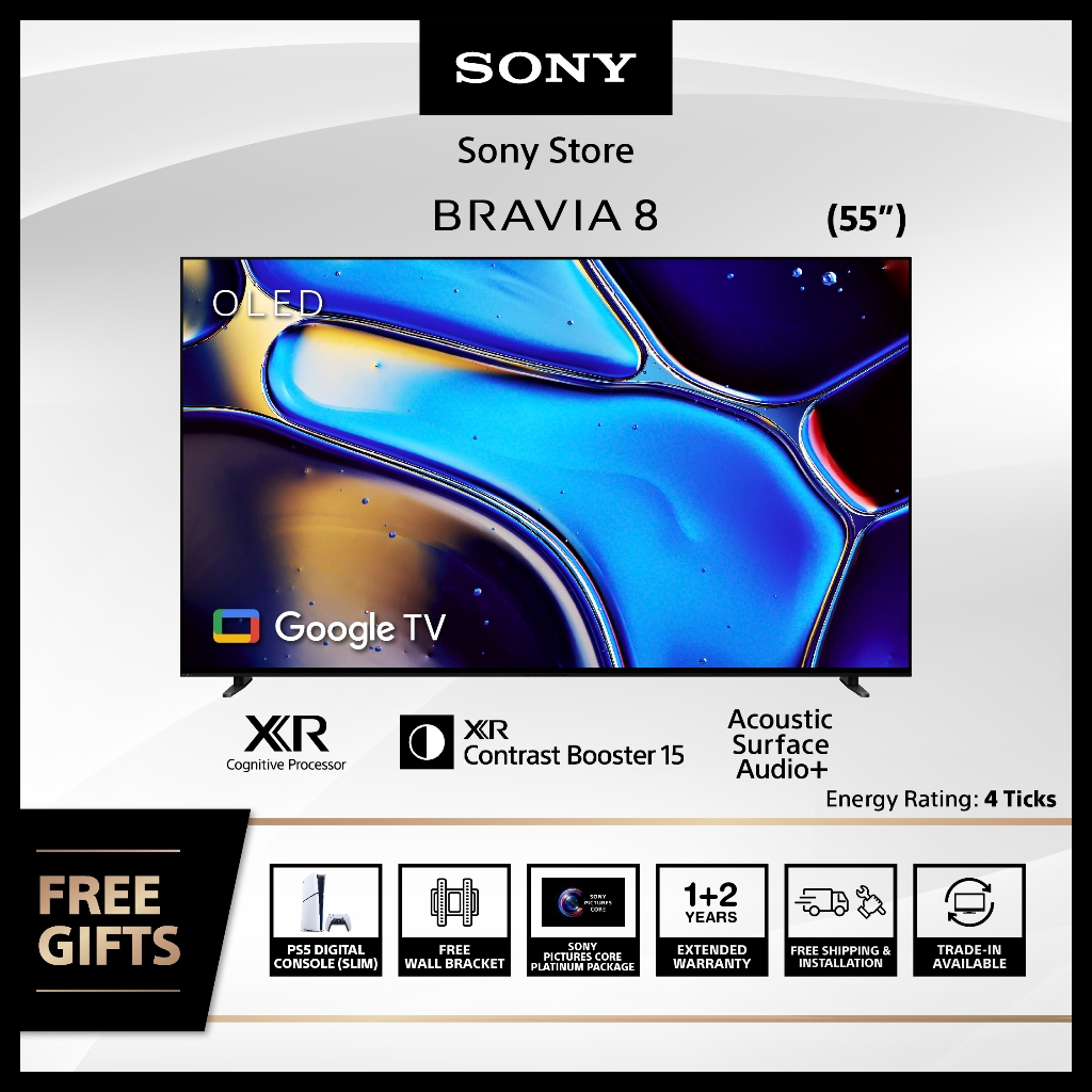 Sony BRAVIA 8 | 55 inch | 55XR80 | 4K OLED TV | 3 Years Warranty ...