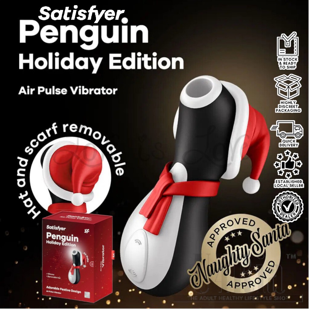 Satisfyer Penguin Holiday Edition Air Pulse Vibrator (Adorable Festive ...