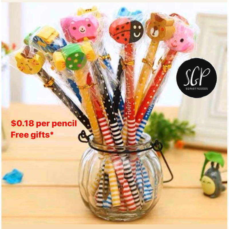 stationery pencils with erasers kids birthday party with erasers goods ...