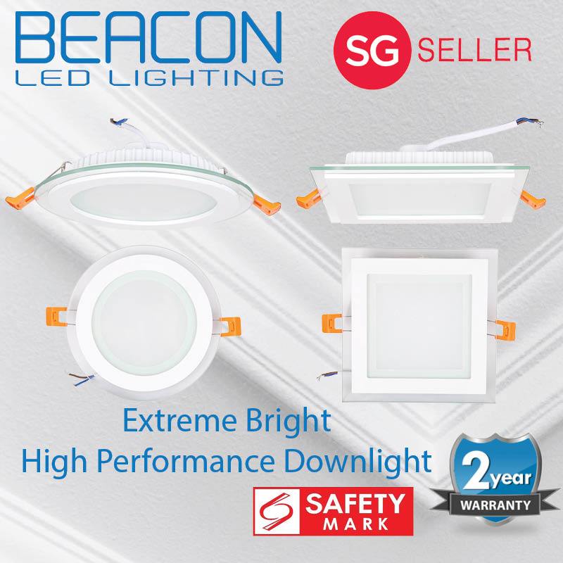 BEACON LED 12W/18W Square / Round Downlight - 5/6 inches - 2 Year ...