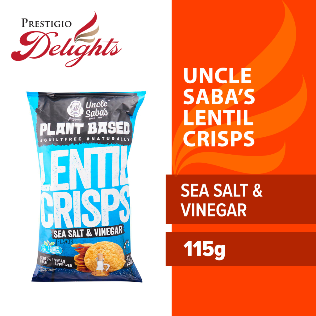 Uncle Saba's Plant Based Lentil Crisps - Sea Salt And Vinegar 115g | Shopee Singapore