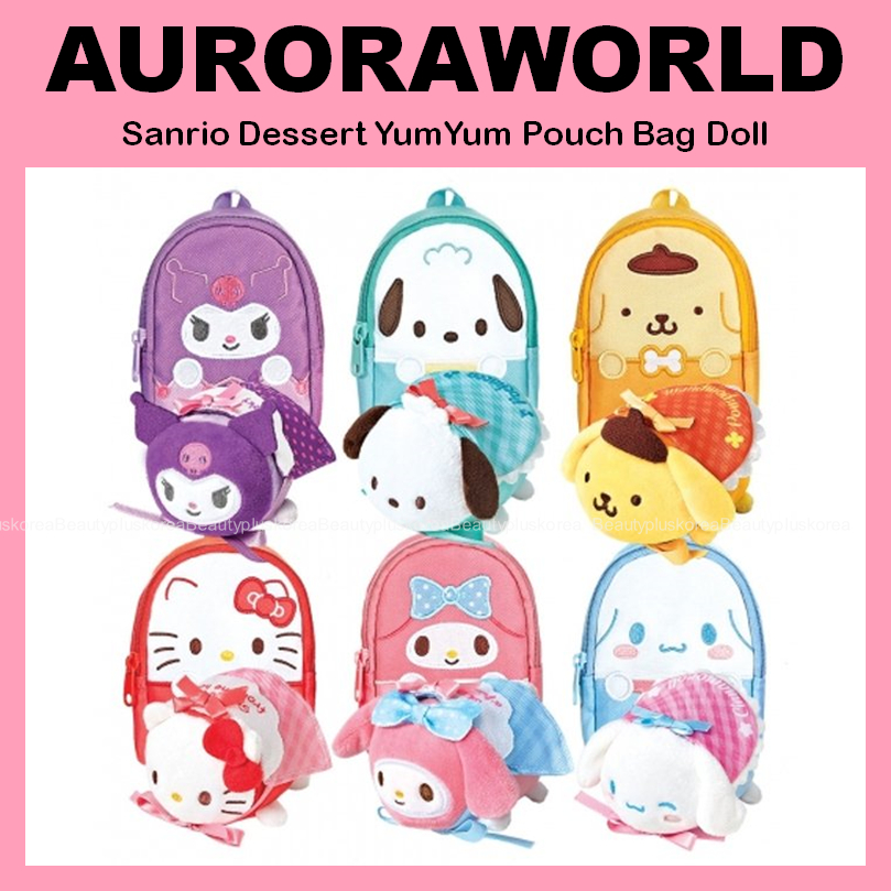 [AURORAWORLD] Sanrio Dessert YumYum Pouch Bag Doll (Kitty / Mymelody / Kuromi / Cinnamoroll ...