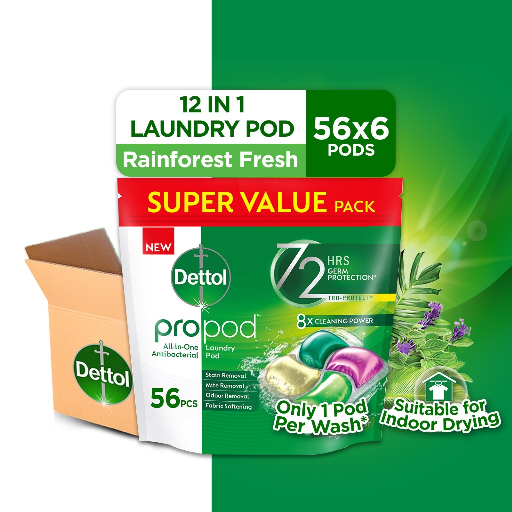 [Bundle of 6] Dettol Propod All-in-One Laundry Capsule Laundry Pod ...