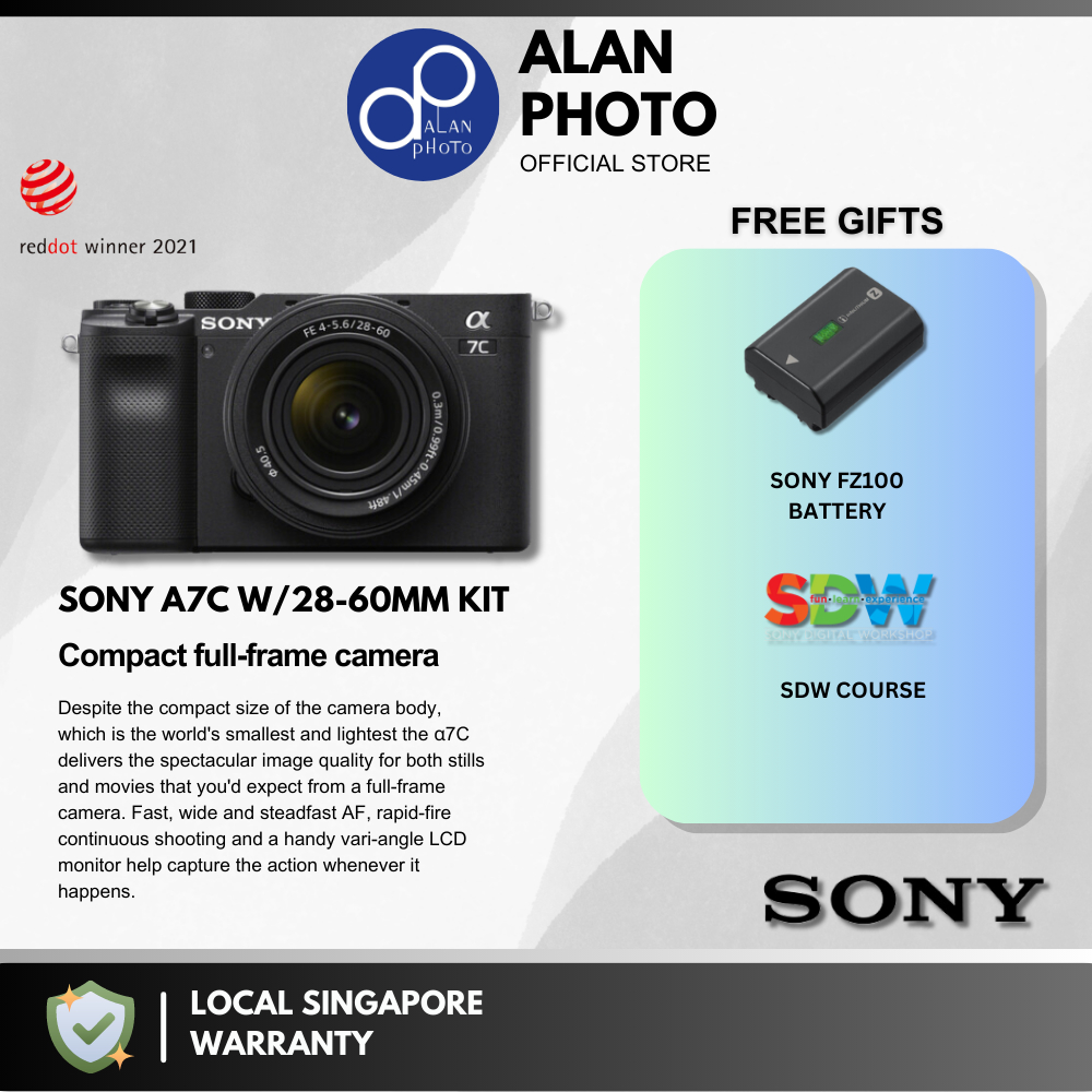 Sony A7C ILCE-7CL & FE 28-60mm Mirroless Camera Lens Kit | Sony ...