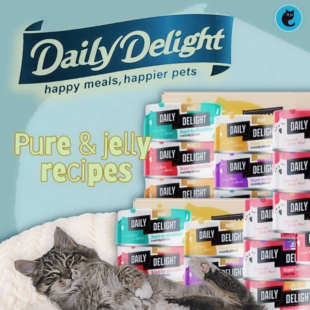 Daily Delight Cat Canned Food Pure & Jelly Recipe 80g (24 cans ...
