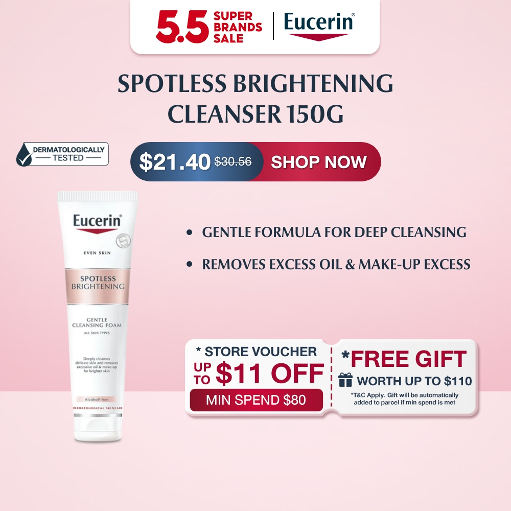 Eucerin Spotless Brightening Cleanser Foam (150g) | Shopee Singapore