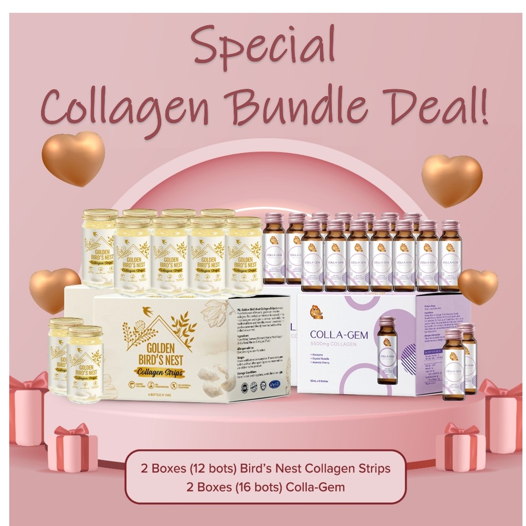 [VALUE BUNDLE] 2x Golden Bird's Nest Collagen Strips(12 bots) + 2x Good ...