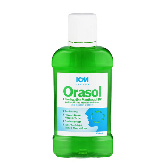 ICM ORASOL Chlorhexidine Mouthwash BP Antiseptic and Mouth Deodorant ...