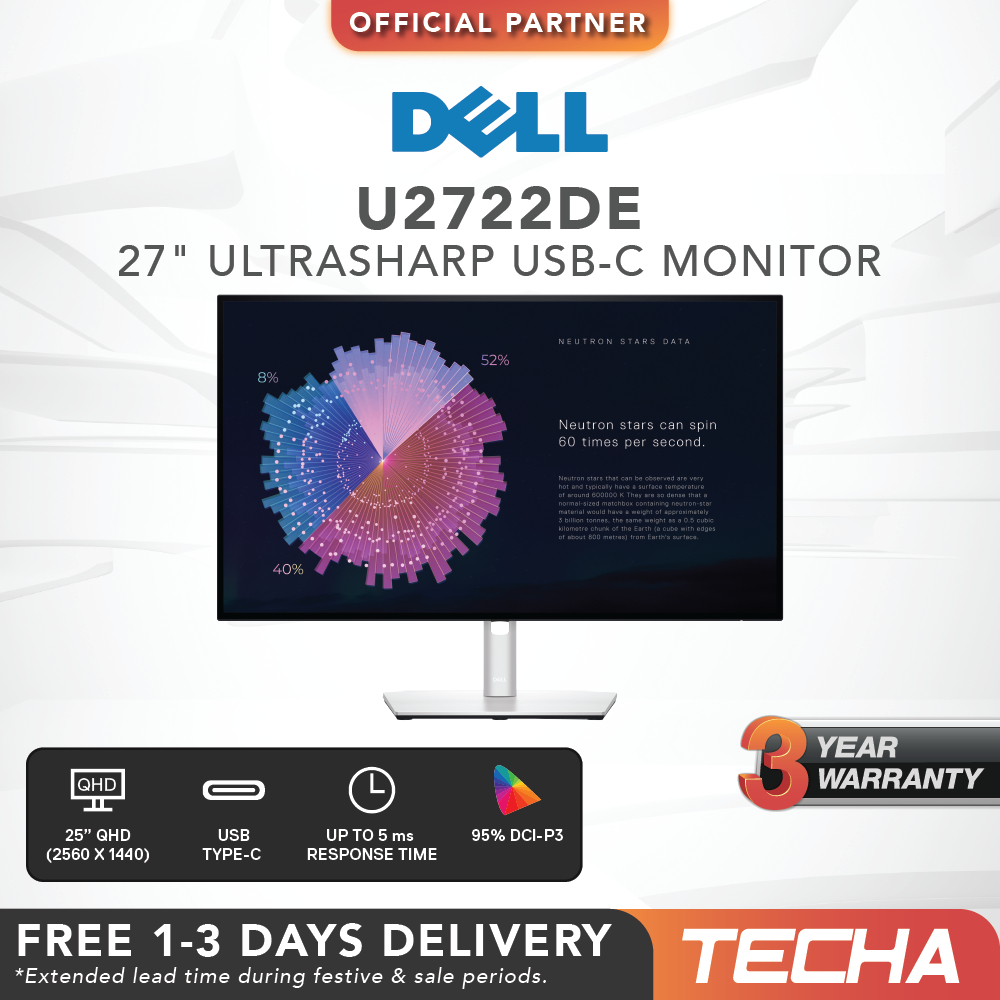 Dell UltraSharp U2722DE | 27" QHD | IPS | USB-C Hub Monitor | Shopee ...