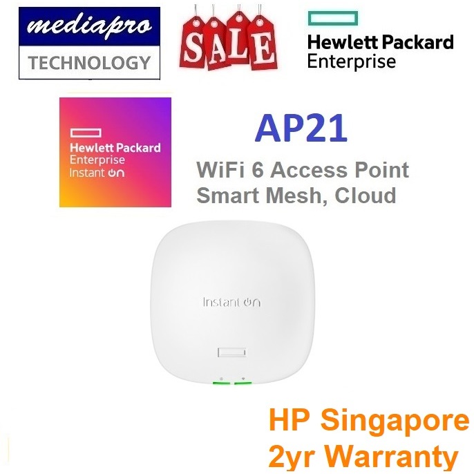 HPE AP21 Aruba Instant On WiFi 6 AX1500 Smart Mesh Cloud Access Point - Wi-Fi CERTIFIED 6™ , PoE ...