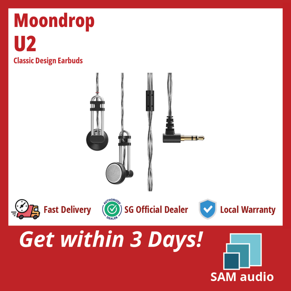 [🎶SG] MOONDROP U2 14.8mm DYNAMIC DRIVER EARBUDS | Shopee Singapore