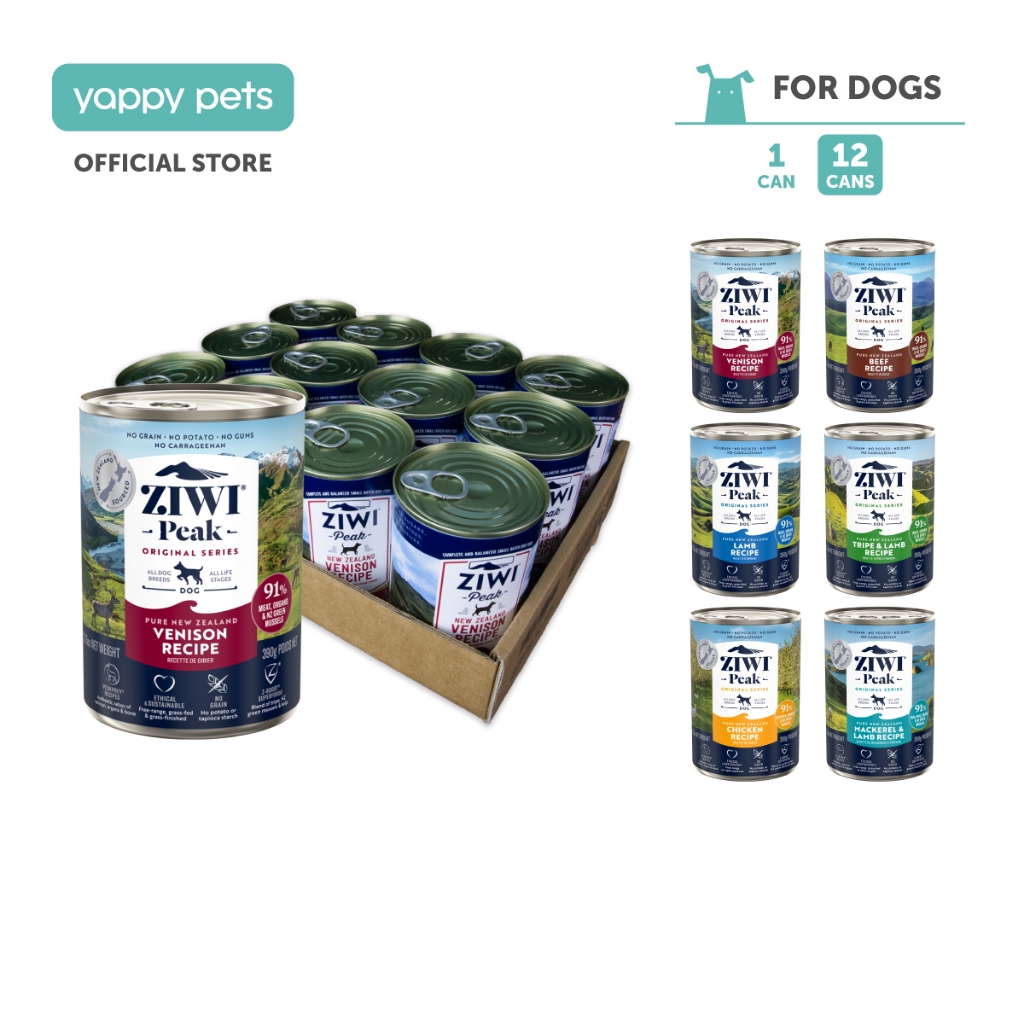 Ziwi Peak Wet Dog Food (390g x 12) | Complete Diet, Meal Topper, Carton Deal, Venison Tripe Lamb ...