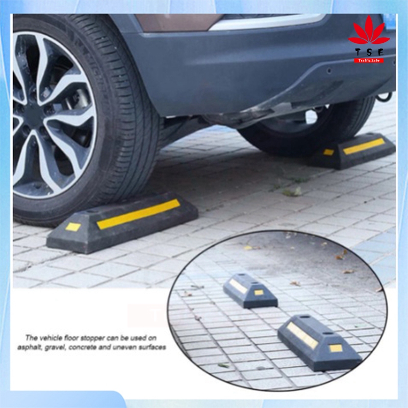 【COD】54cm Rubber Stopper Double Stop Solid Parking Stopper Rubber Wheel ...