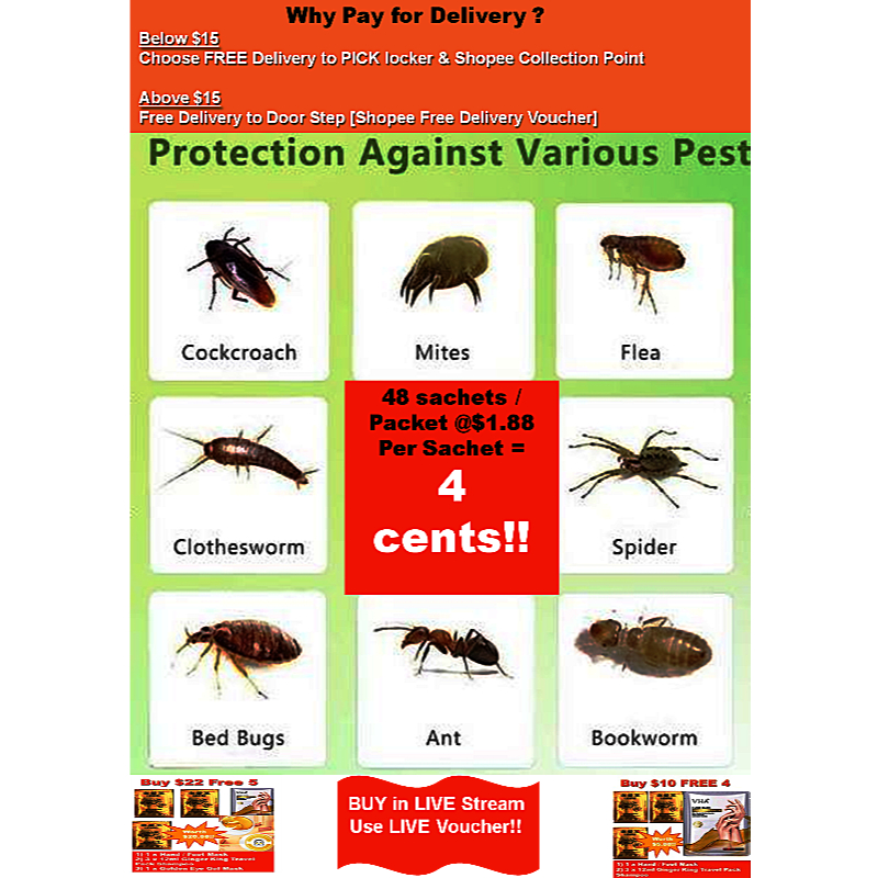 [Support local SG] Closet Moth Ball Anti-Moist Anti-Mold Anti Insect 天然植物防虫防潮包 - Pest Defender ...
