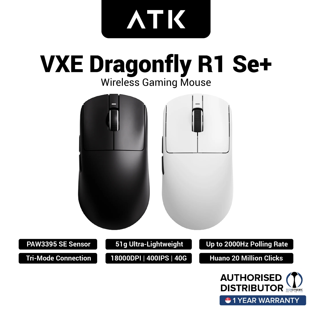 VGN VXE R1 SE+ Wireless Mouse - Black & White | Shopee Singapore