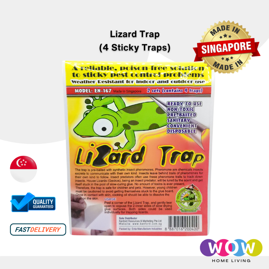 Lizard Trap Stick All Lizard - 1 Pack/4 Traps (Made In Singapore ...