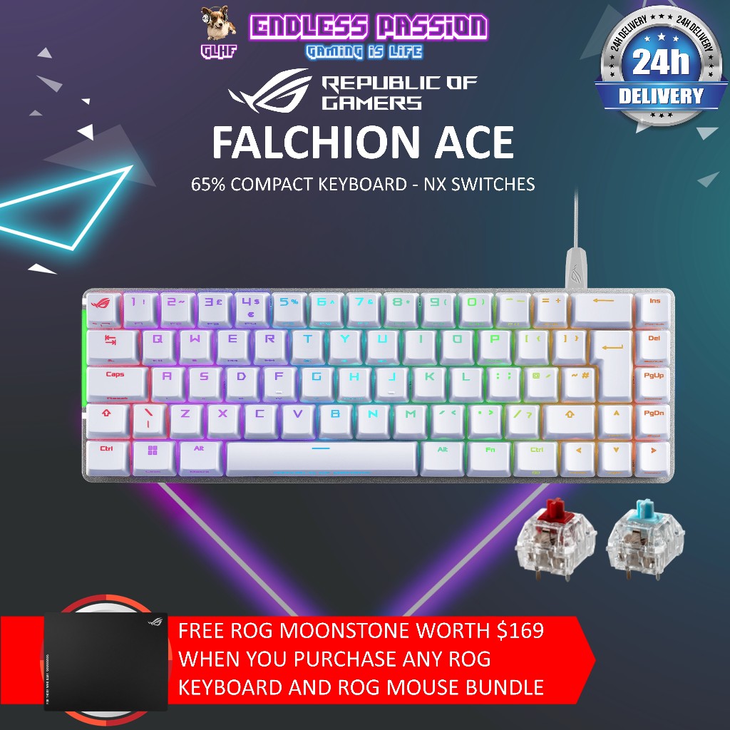 Asus ROG Falchion Ace - 65% RGB Compact Gaming Mechanical Keyboard ...