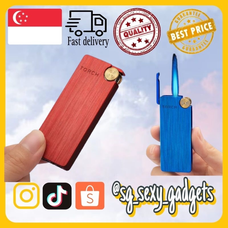 [LOCAL SELLER] Pocket Size Thin Lighter With Windproof Flame/Blue Flame ...