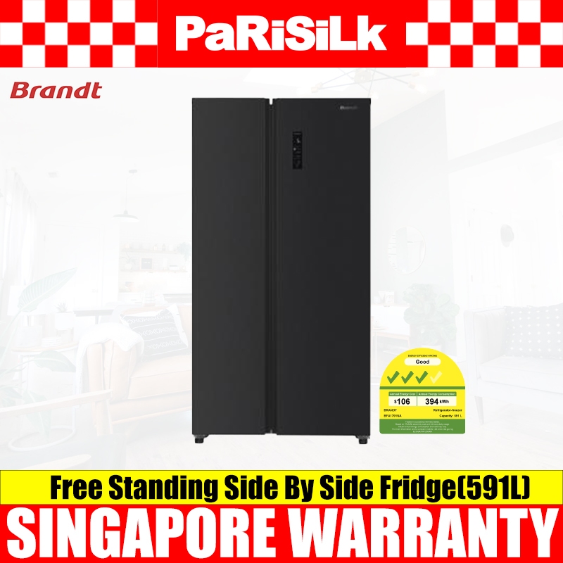 BRANDT BFA1791NA Free Standing Side By Side Fridge(591L) | Shopee Singapore