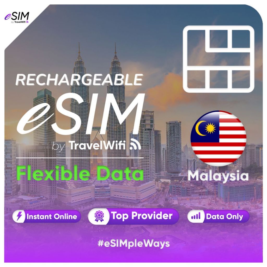 TravelWifi - Malaysia eSIM Flexible [BIGGER DATA] | Malaysia Travel eSIM Card | eSIM Malaysia ...