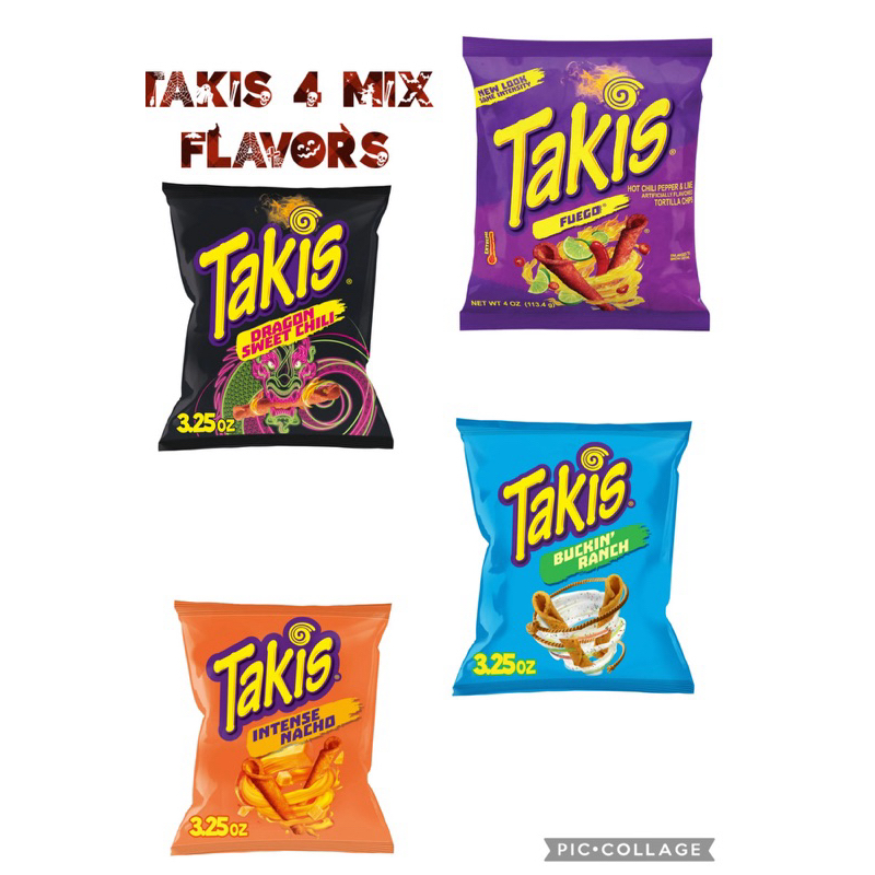 Barcel Takis 4 Mix Combination Flavors Tortilla Chips,3.25oz(Ready ...
