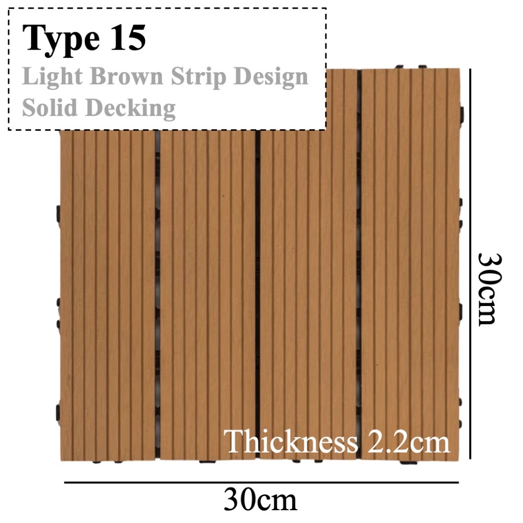 [SG THEJOYLAND] Long Floor Decking Tile Balcony Garden Roof Textured ...